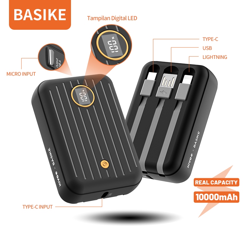 Jual BASIKE Powerbank Samsung Fast Charging 10000mAh LCD Mini Murah ...