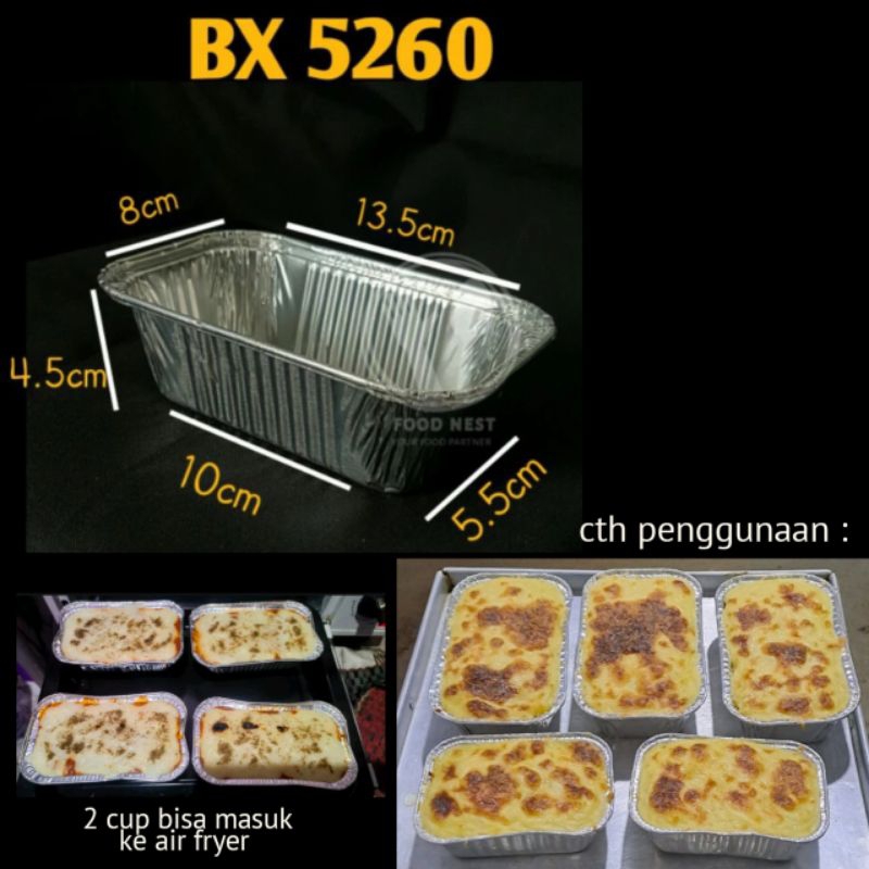 Jual CUP ALUMUNIUM PERSEGI PANJANG KOTAK PUDING PERSEGI TRAY ALUMUNIUM ...
