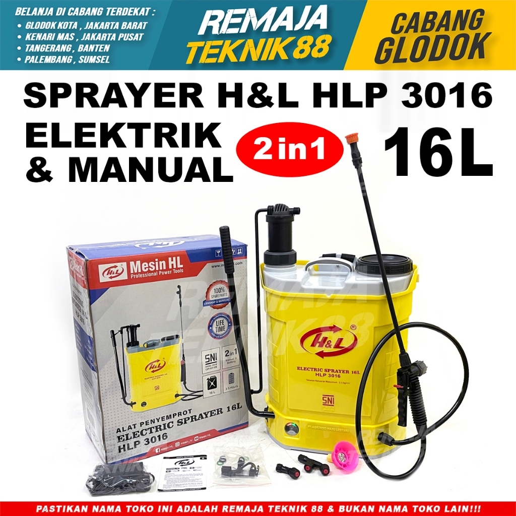 Jual Sprayer elektrik 16 liter 2 in1 SEMPROTAN HAMA SPRAYER DESINFEKTAN ...
