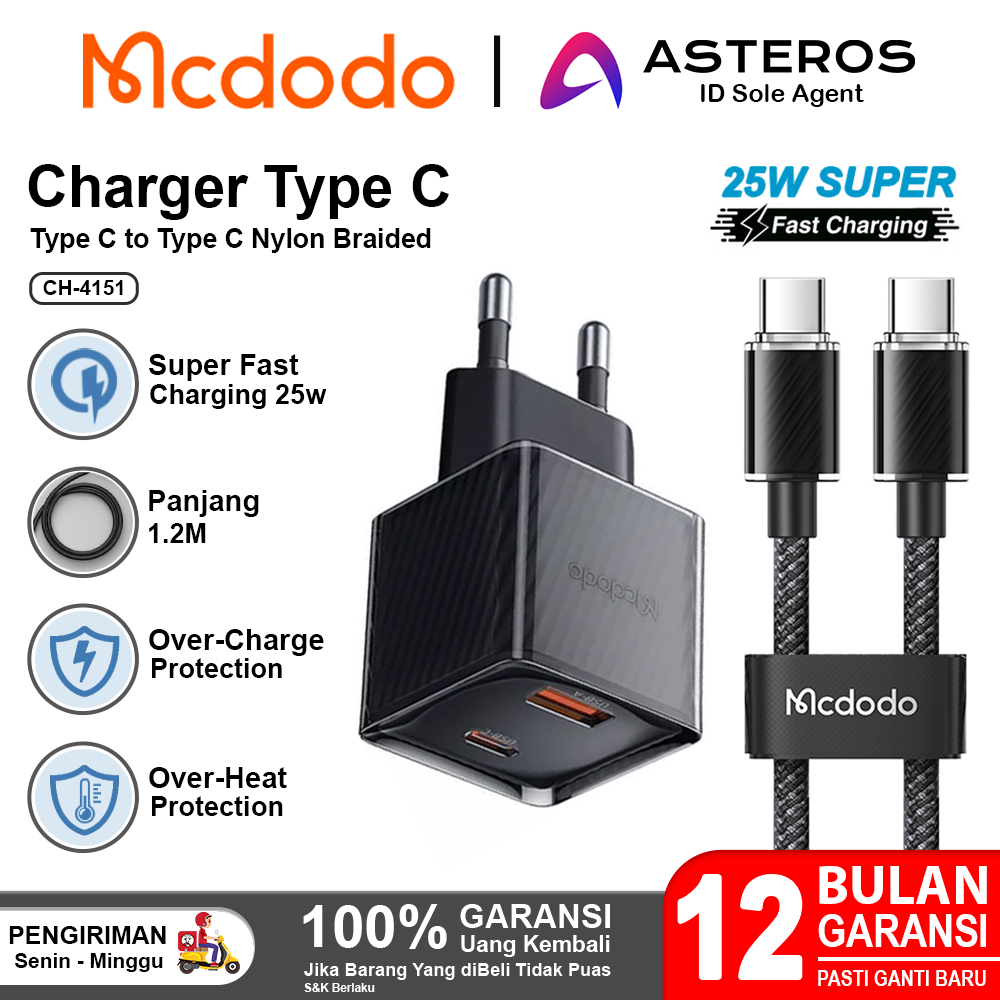 Jual MCDODO Charger For Samsung PD Type C Super Fast Charging 25w -45w ...