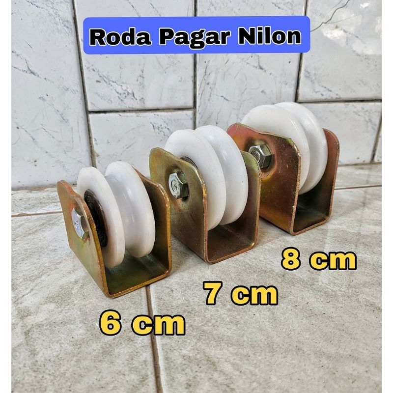 Jual Roda pagar besi/roda pagar stenlis nilon ukuran 6 cm 7 cm 8 cm ...