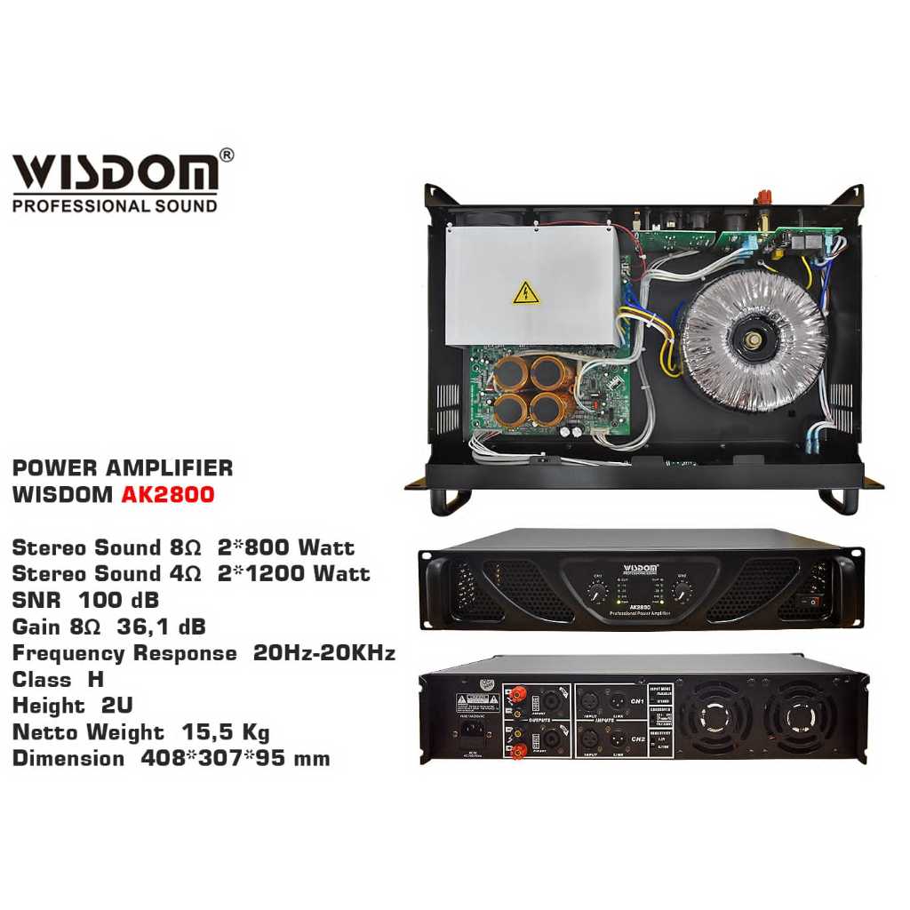 Jual Power Wisdom AK2800 2-Channel Power Amplifier Wisdom Ak-2800/AK ...