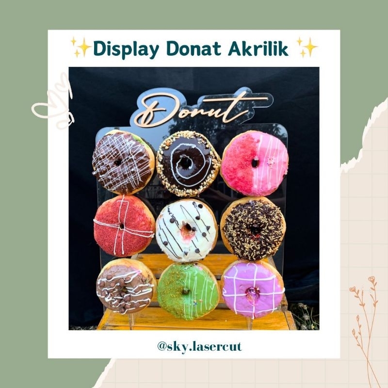 Jual rak display donat akrilik /stand display donat / display makanan ...