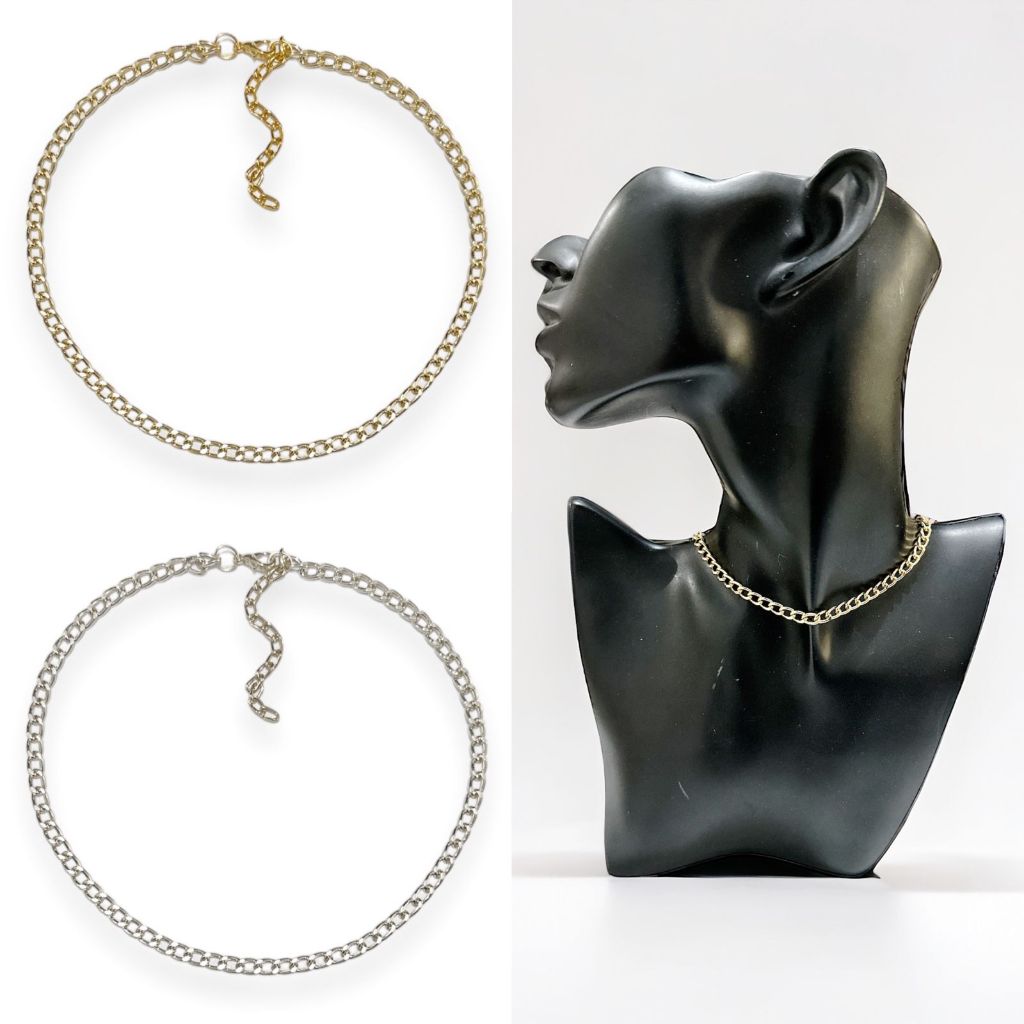 Jual Kalung Choker Retro Rantai Pipih Kecil Small Chain Necklace Hip ...