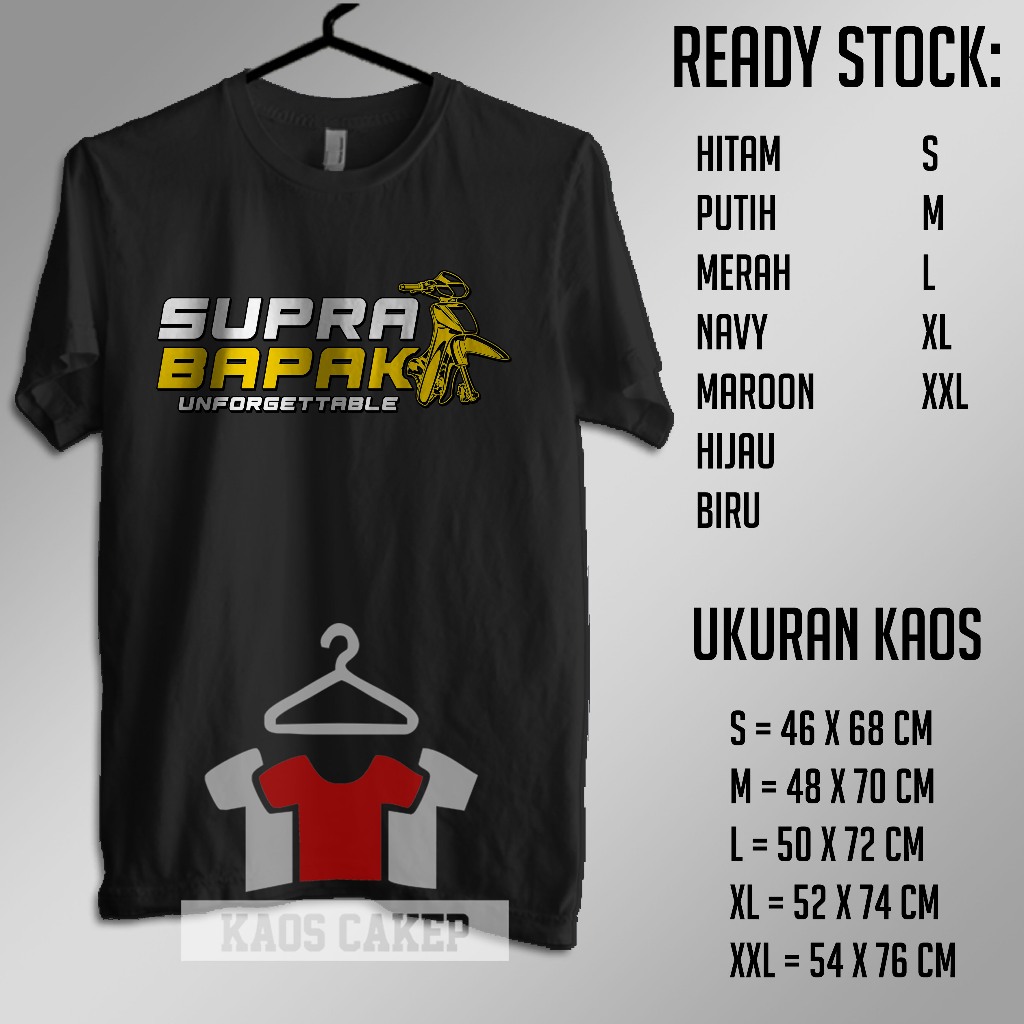 Jual Kaos Baju Supra Bapak Unforgettable Kaos Distro | Shopee Indonesia
