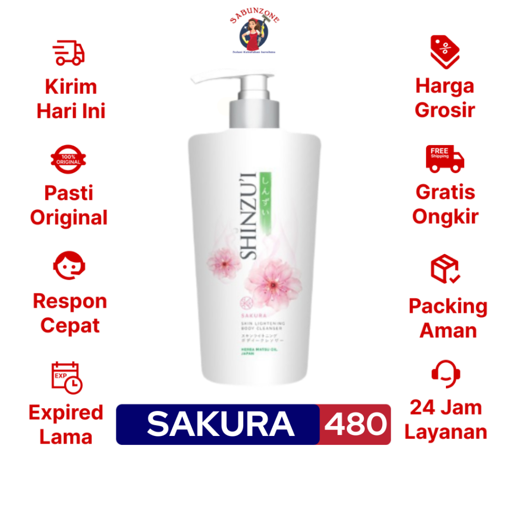 Jual Sabun Mandi Cair Shinzui Sakura Pump 480ml | Shopee Indonesia