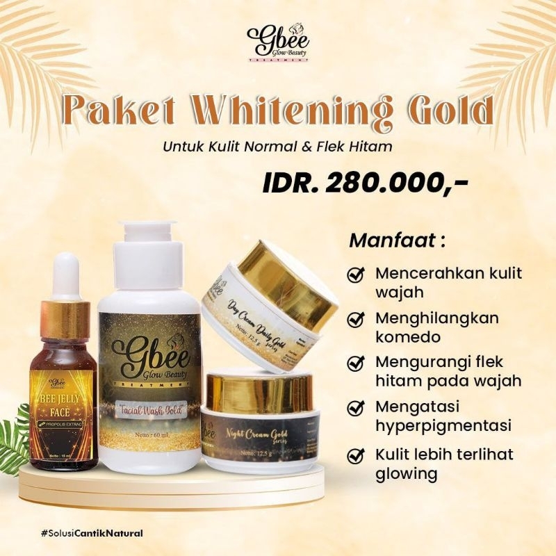 Jual GBEE GLOW BEAUTY PAKET GOLD WITH SERUM | SKINCARE GLOWING ...