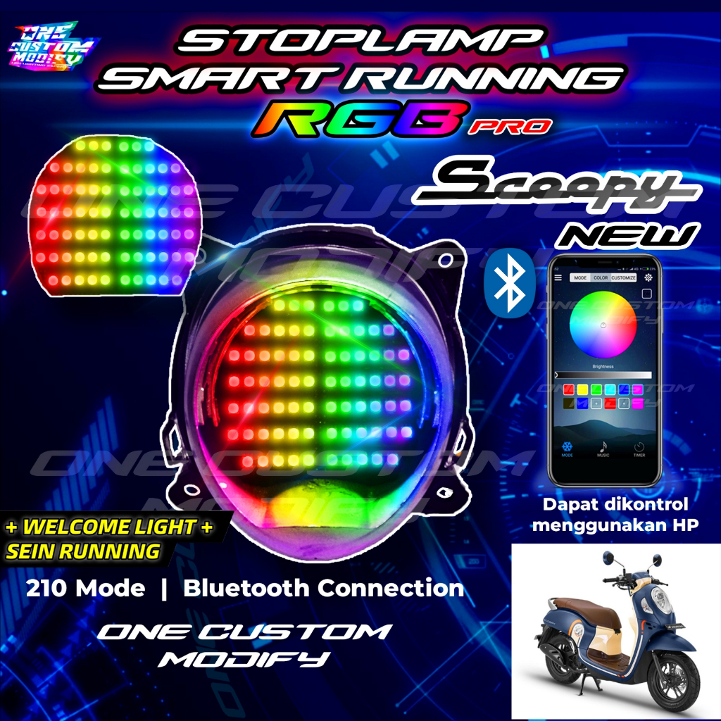 Jual Stoplamp Running Smart RGB Pro New Scoopy Lampu Led Motor Rem ...
