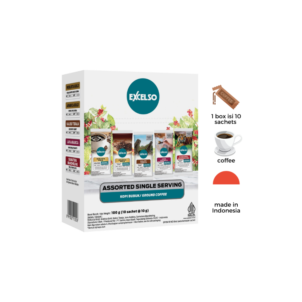 Jual Excelso Coffee Assorted Pack - 1 Box isi 10 Kopi Sachet Mixed Rasa ...