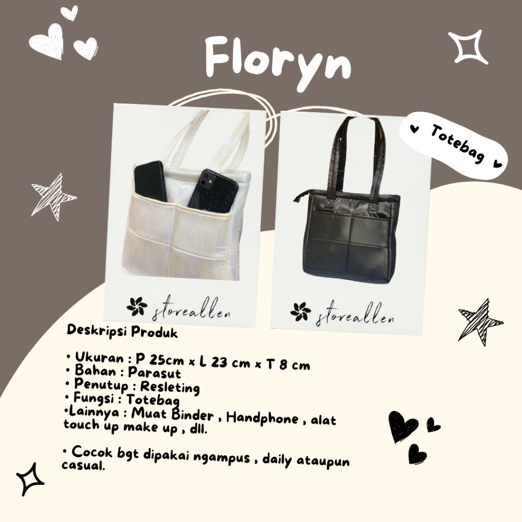 Jual Storeallen - Florryn Tote Tas Wanita Tote Bag Wanita Shoulder Bag ...