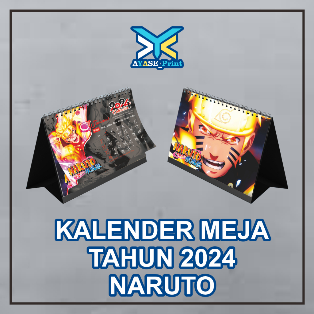 Jual 2024 Kalender Meja Duduk Desk Calendar Anime Premium Naruto Isi 12 ...