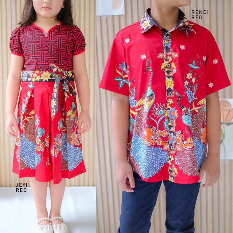 Jual Jeyi/Rendi (Red) Kids Dress Batik Anak Perempuan Baju Batik Anak ...