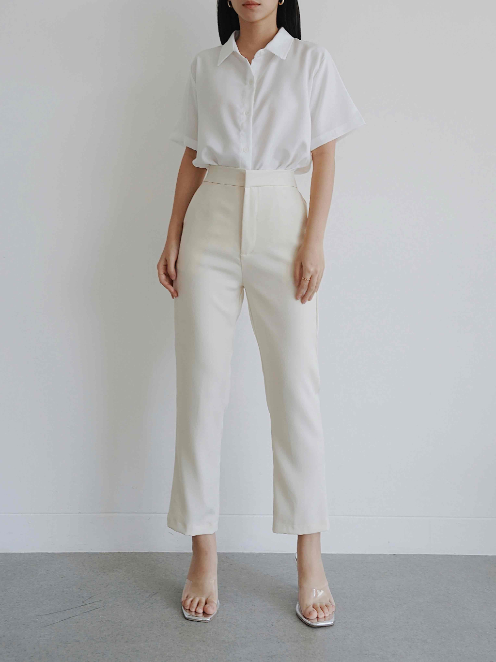 Jual Beige Studio - Nara Pants | Bawahan Celana Panjang High Waist Semi ...
