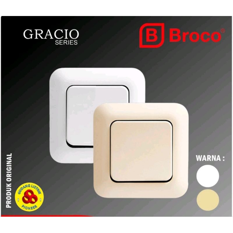 Jual Broco Saklar Engkel 1Gang Gracio 4161 (Cream) | Shopee Indonesia