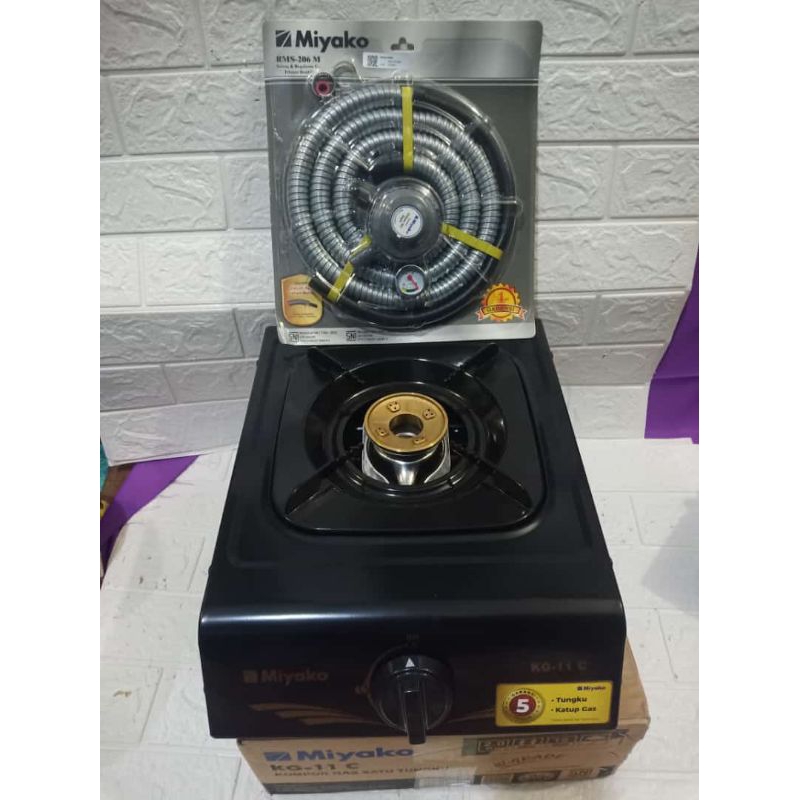 Jual Kompor gas Miyako 1 tungku KG-11C merk Miyako set selang miyako Batam | Shopee Indonesia