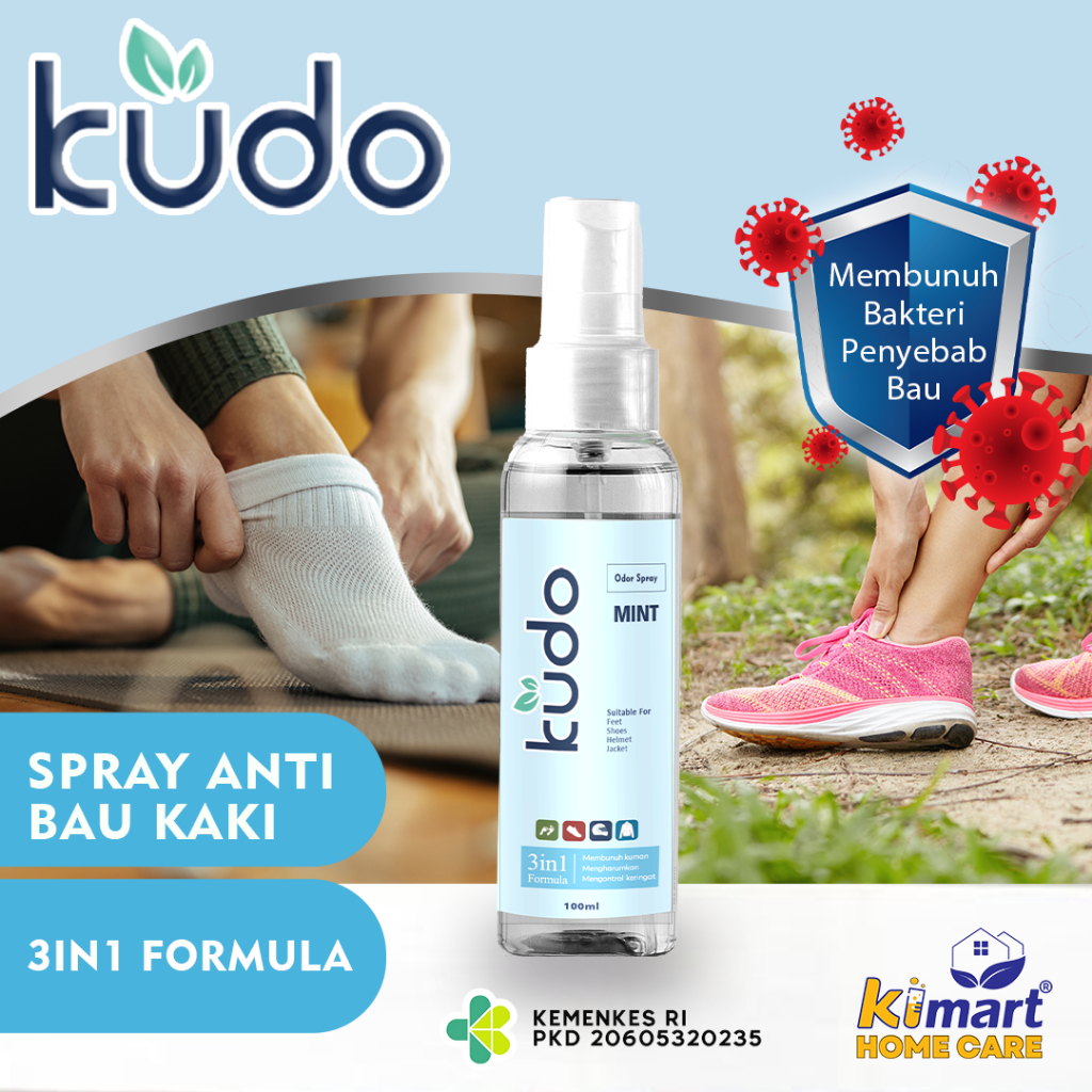 Jual KUDO FOOT SPRAY PARFUM SEPATU 100ml Spray Anti Bau Kaki Perawatan ...