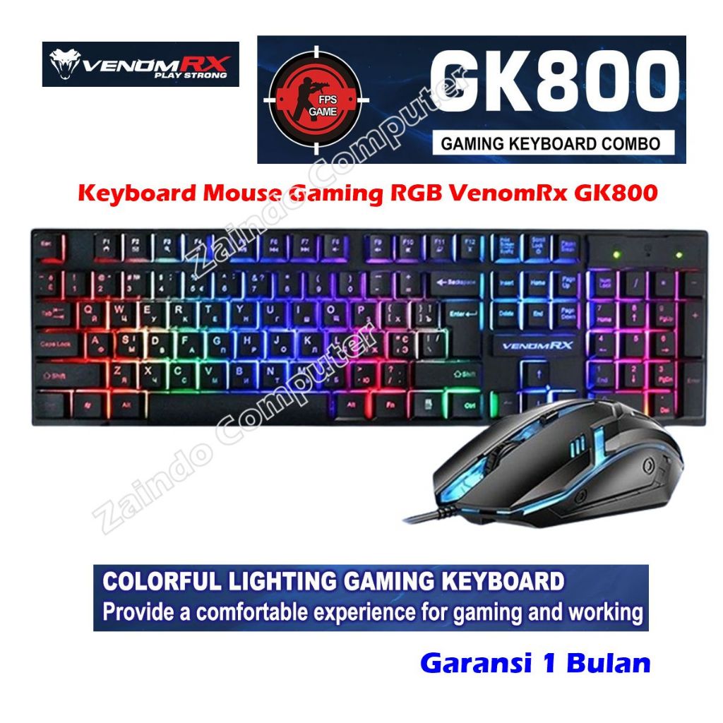 Jual KEYBOARD MOUSE VENOMRX GK800 COMBO GAMING RGB – KEYBOARD GAMING ...