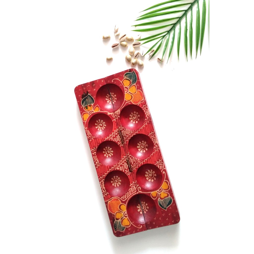 Jual Cacak Congklak Dakon Batik Kayu Mini Wooden 3 lubang | Shopee ...