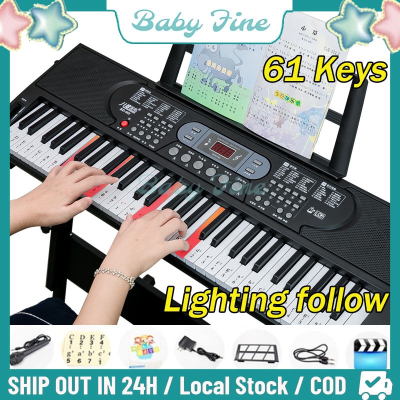 Jual 【COD 】Lampu Mengikuti 61 Keys Electric Piano / Dengan Mikrofon dan ...
