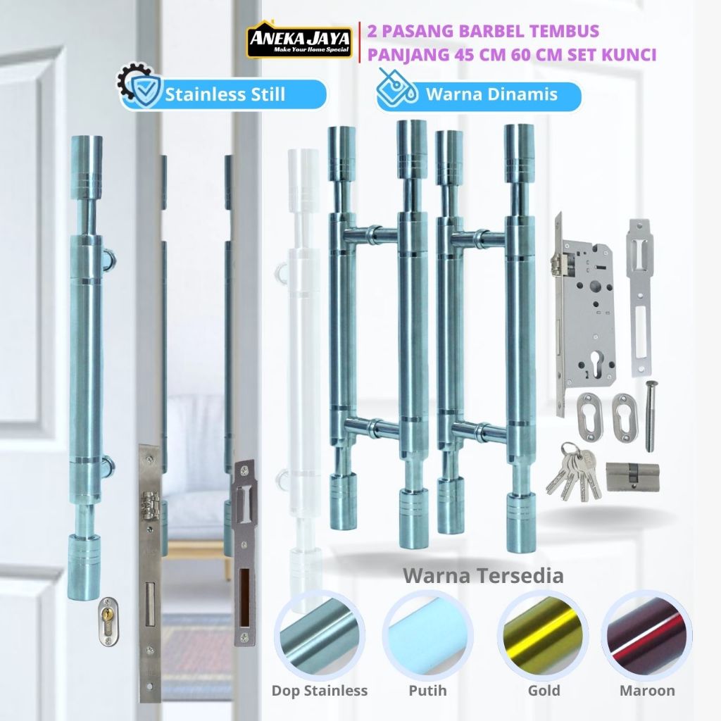 Jual Paket Handle Pintu Rumah Kupu Tarung Satu Set Kunci Model Kaki ...