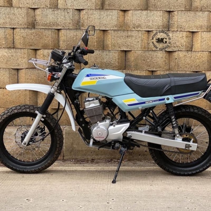 Jual Striping lis sticker standar ORI honda win 100 kuning biru stiker ...