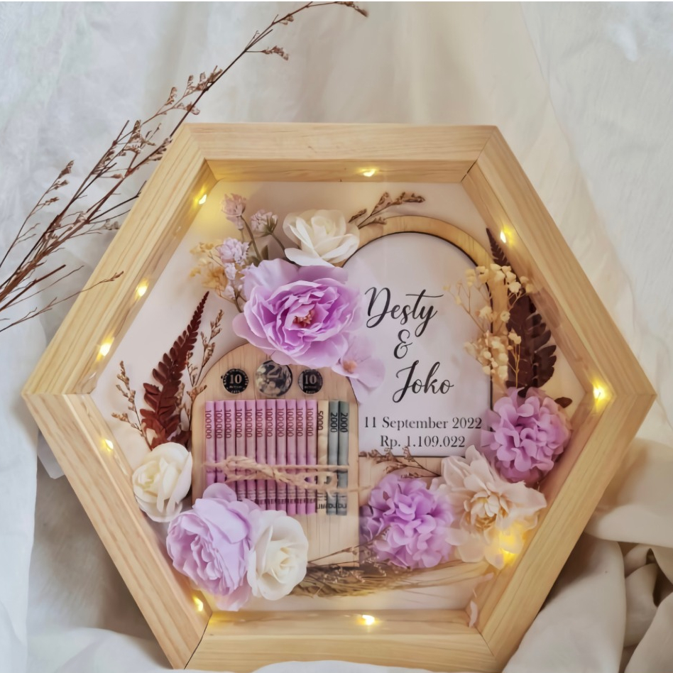 Jual Frame Mahar Hexagon / Bingkai Mahar Pernikahan/ Pigura Mahar | Shopee Indonesia