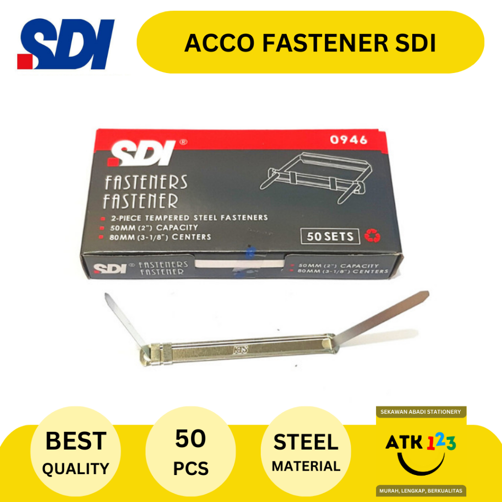 Jual Acco Fastener / Paper Fastener / Snelhetcer Merk SDI Besi Isi 50 ...