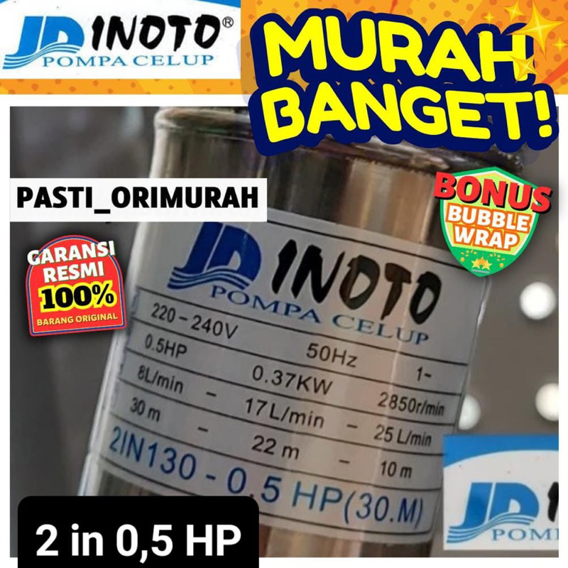 Jual Submersible Pump Inoto 0.5HP 1/2HP 0,5Hp + Control Box Pompa ...