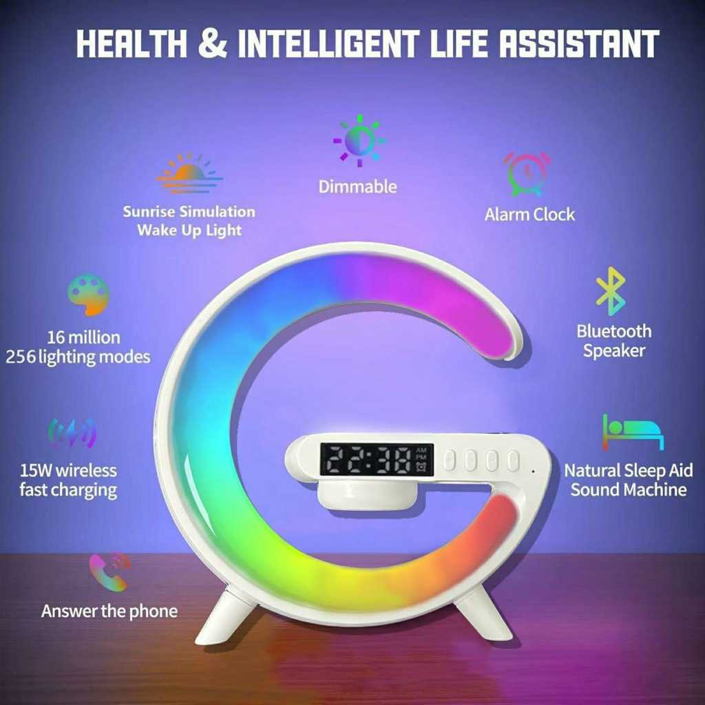 Jual Wireless Charger Jam Digital Speaker G63 Digital Clock Smart ...