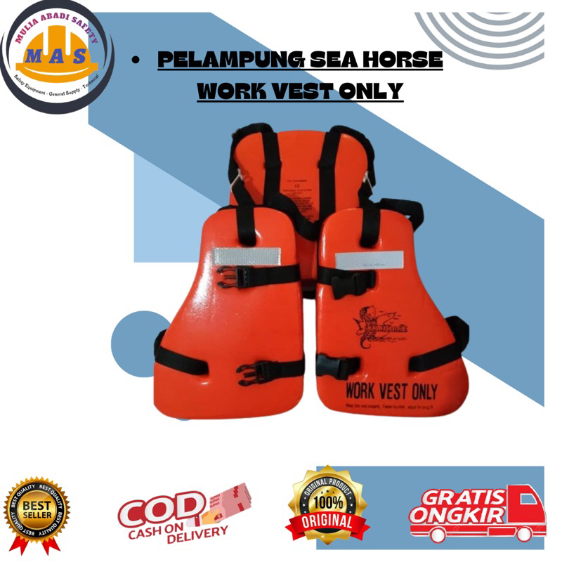 Jual PELAMPUNG SEA HORSE WORK VEST ONLY SAFETY / Pelampung Sea Horse ...