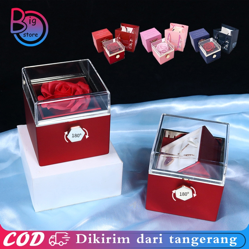 Jual Jewelry Box Rotating Hidden Kotak Perhiasan Bunga Mawar Kotak ...
