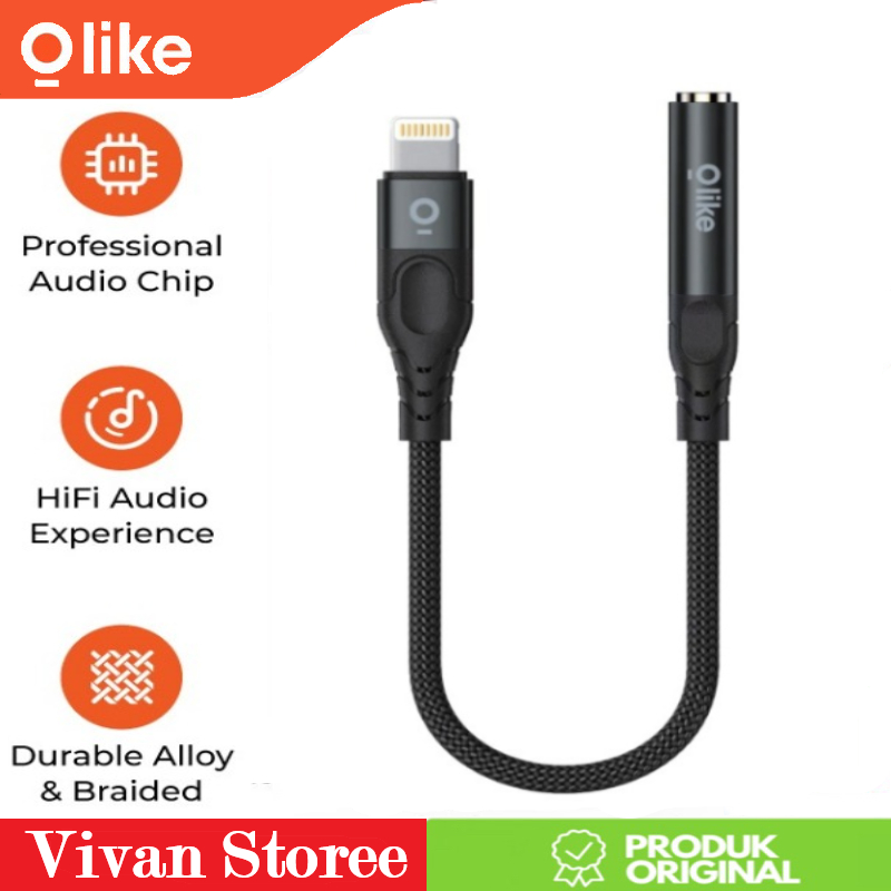 Jual OLIKE Audio Adapter ATL1 Kabel Converter Lightning to Jack AUX 3 ...