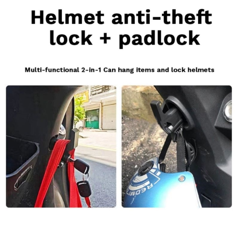 Jual Gembok Helm Anti Maling Hitam Kunci Helm Motor Anti-Theft Kunci ...