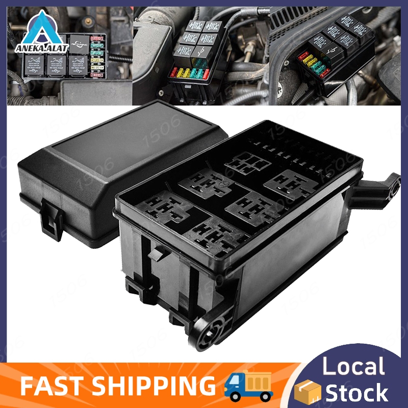 Jual [Local]12-Slot Relay Box 6 Relays 6 ATC/ATO Standard Fuses Holder ...
