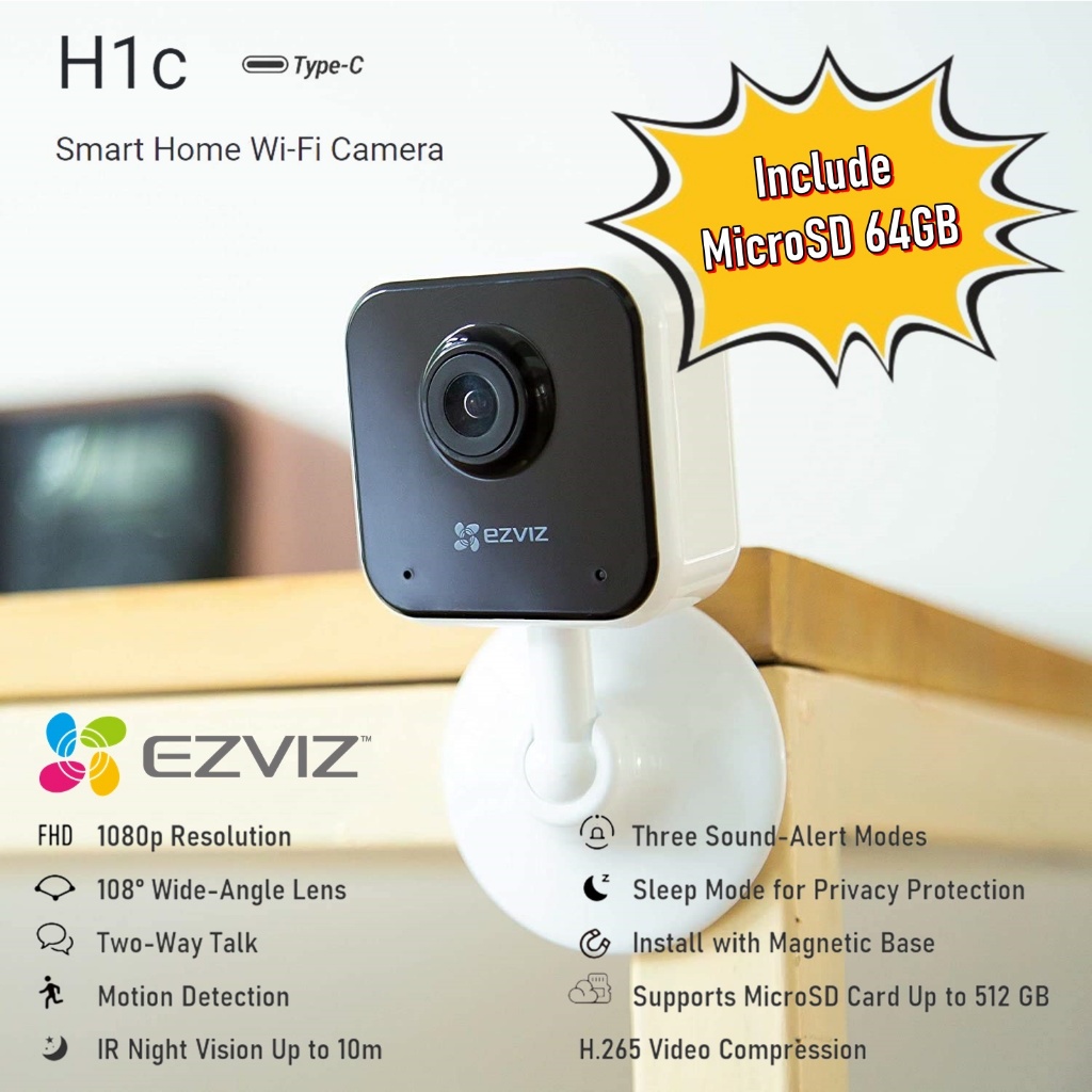 Jual Wifi Camera Ezviz H1C FREE MEMORY 64GB | Shopee Indonesia