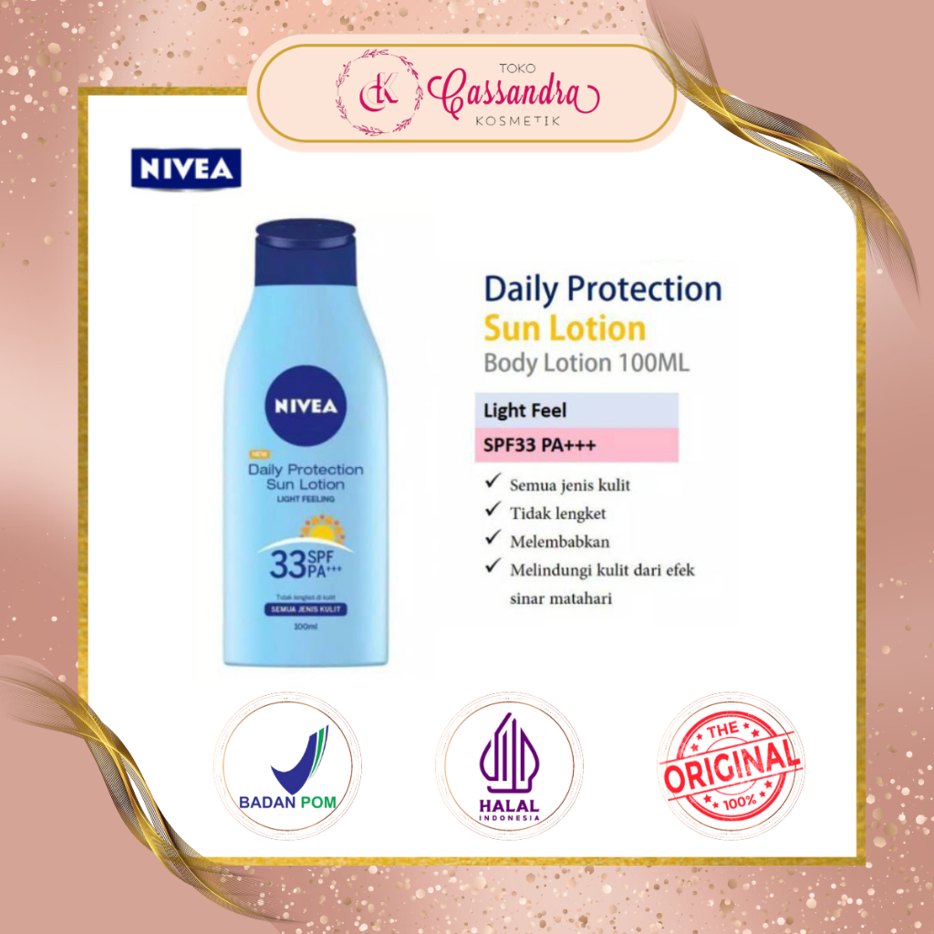 Jual NIVEA DAILY PROTECTION SUN LOTION SPF 33 PA++ 100ML | Shopee Indonesia