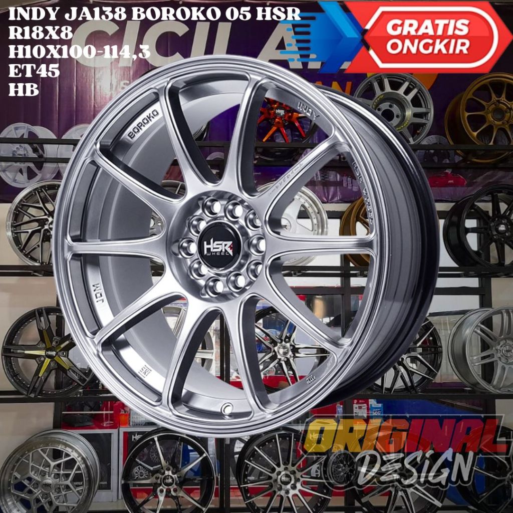 Jual Velg Mobil INNOVA , RUSH , TUCSON , SONET , HSR INDY RING 18 R18 HYPER BLACK | Shopee Indonesia