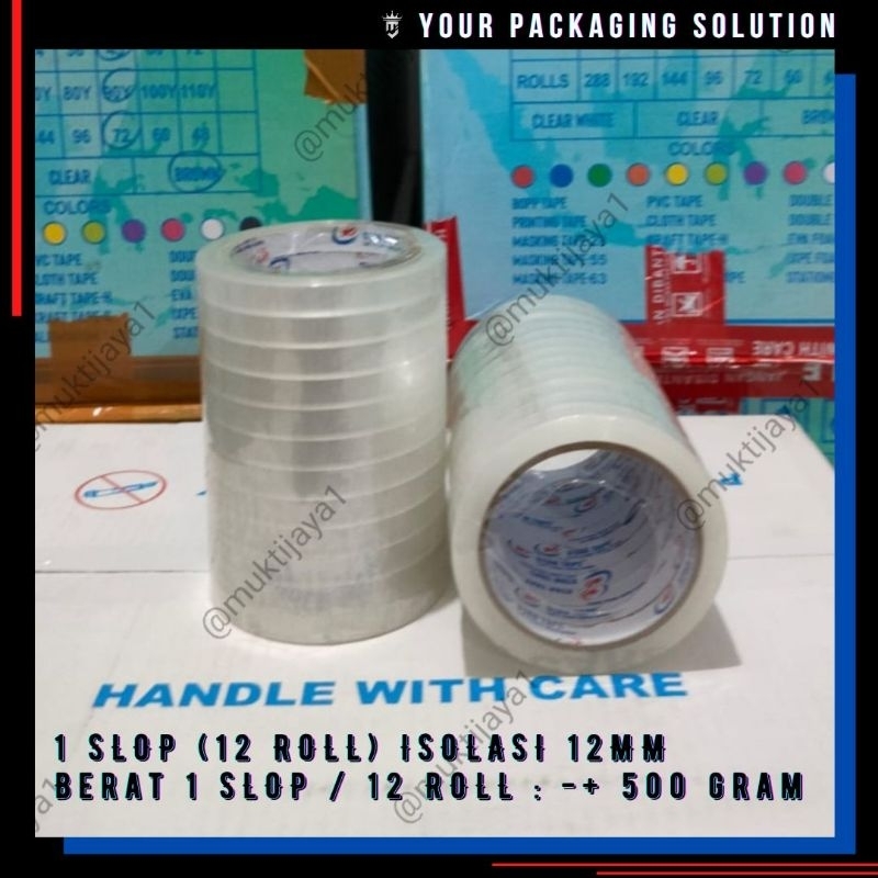 Jual 1 SLOP (12 ROLL) ISOLASI STAR 12MM | Shopee Indonesia