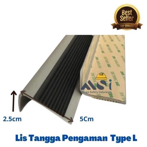 Jual E48 Lis tangga Pengaman Anti Slip type L 5cm Step Nosing Perekat Berkah Shopee | Shopee ...