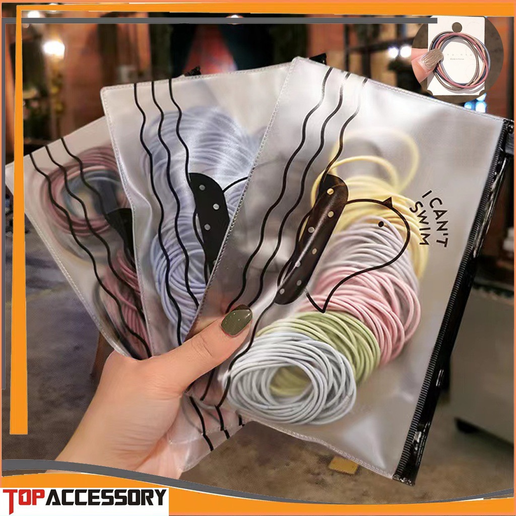 Jual Ikat Rambut Polos Warna-Warni 100pcs / Ikat Rambut Kunciran Wanita ...