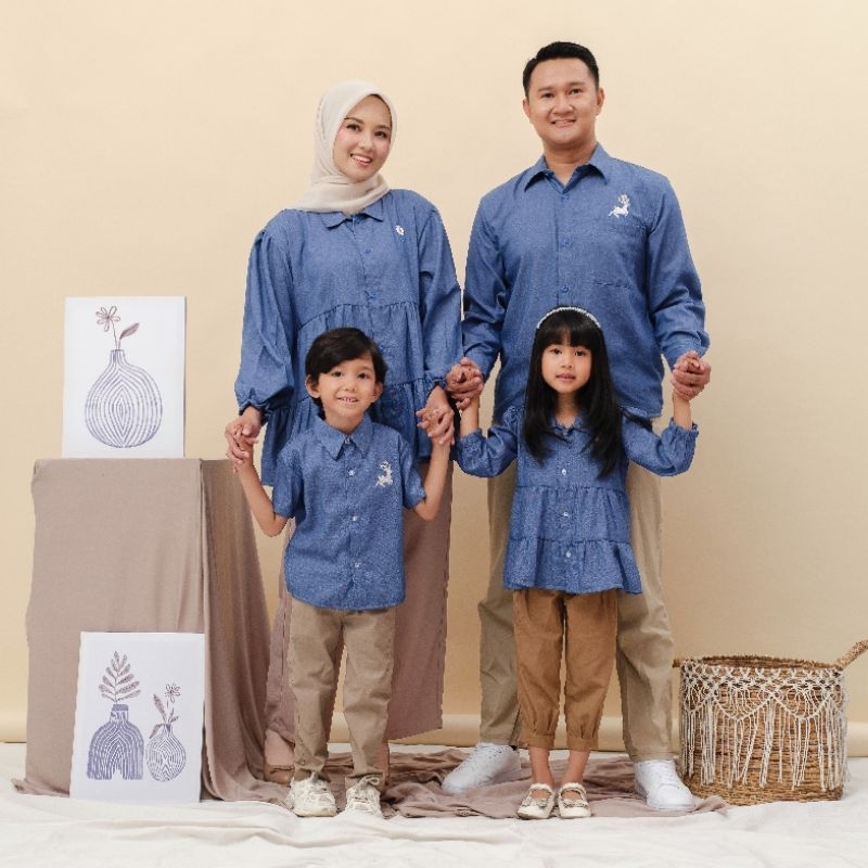 Jual KARIN Denim jeans Set Keluarga/Baju Couple Lebaran/Couple Keluarga ...