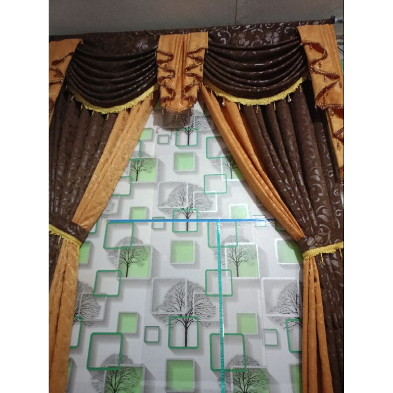 Jual Gorden poni Gelombang spanyol 1 set Tirai Pintu Dan Jendela Mewah ...