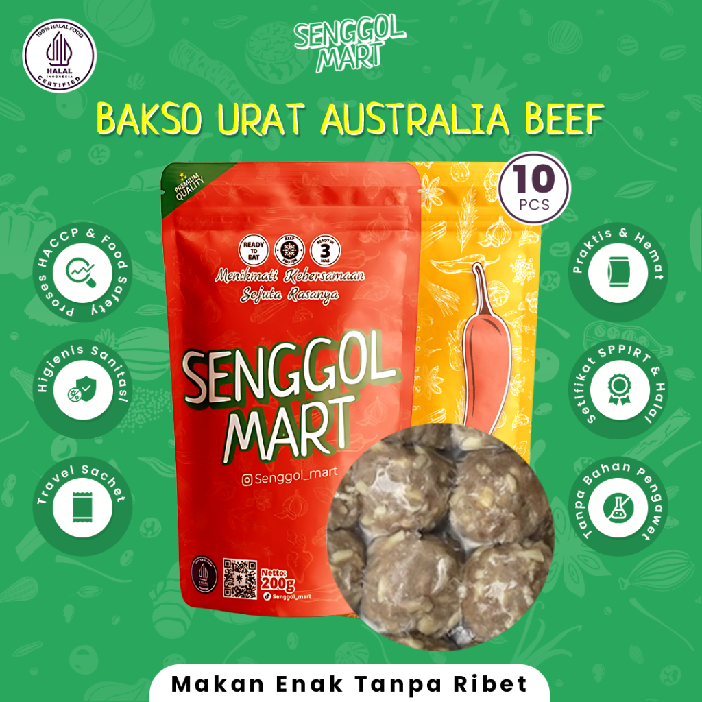 Jual Lauk Instant Bakso Urat Full Daging Sapi Australia Protein ...