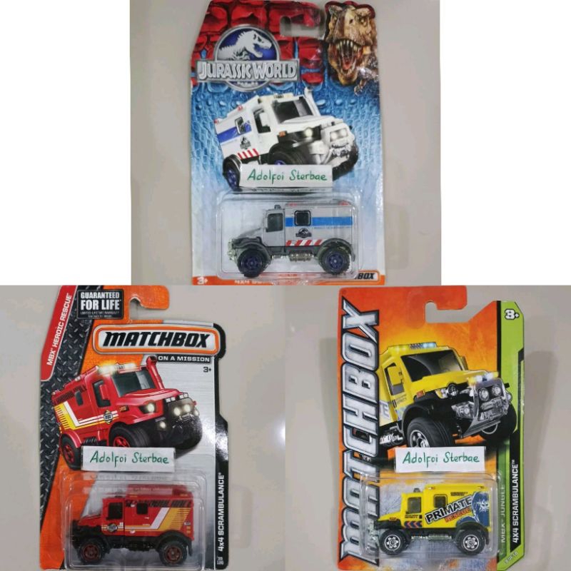 Jual matchbox 4x4 scrambulance mbx heroic rescue primate rescue mbx ...