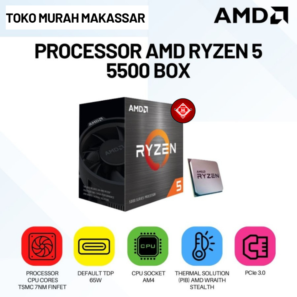 Jual AMD Processor Ryzen 5 5500 BOX / Processor AMD Ryzen 5 5500 Box ...