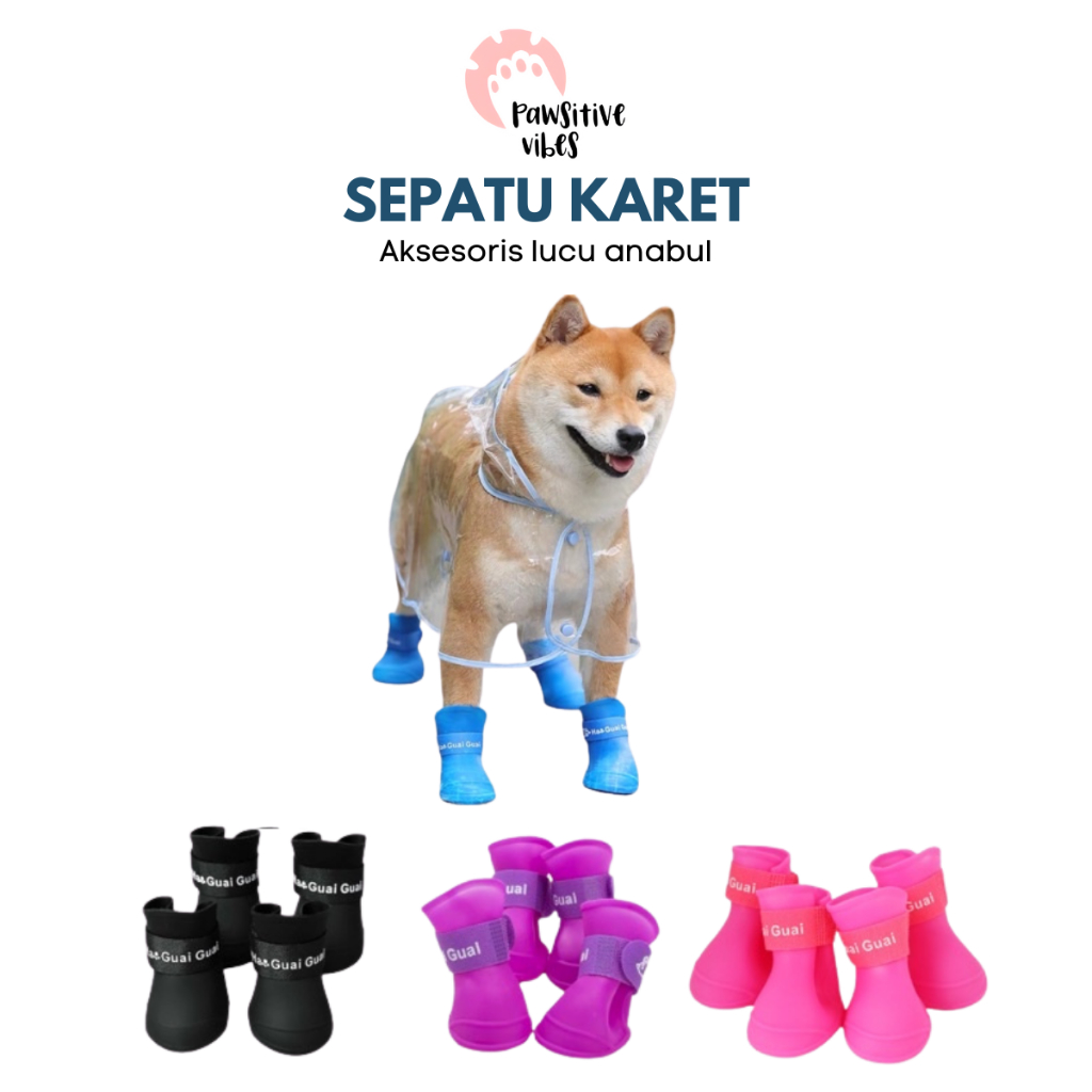 Jual 4pcs Sepatu Anjing Karet Dog Shoes Sepatu Kucing Sepatu Hewan ...