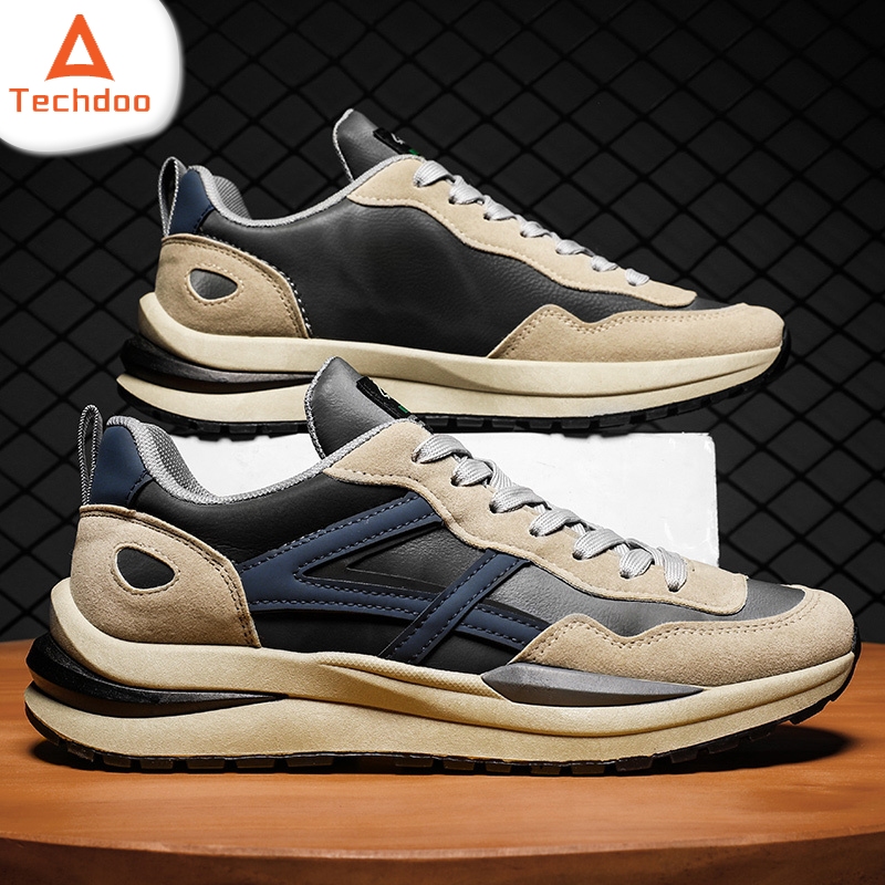 Jual Techdoo Sepatu Pria Sneakers Olahraga Casual Sepatu Lari Sport Anti Slip Sepatu kets Kuliah ...