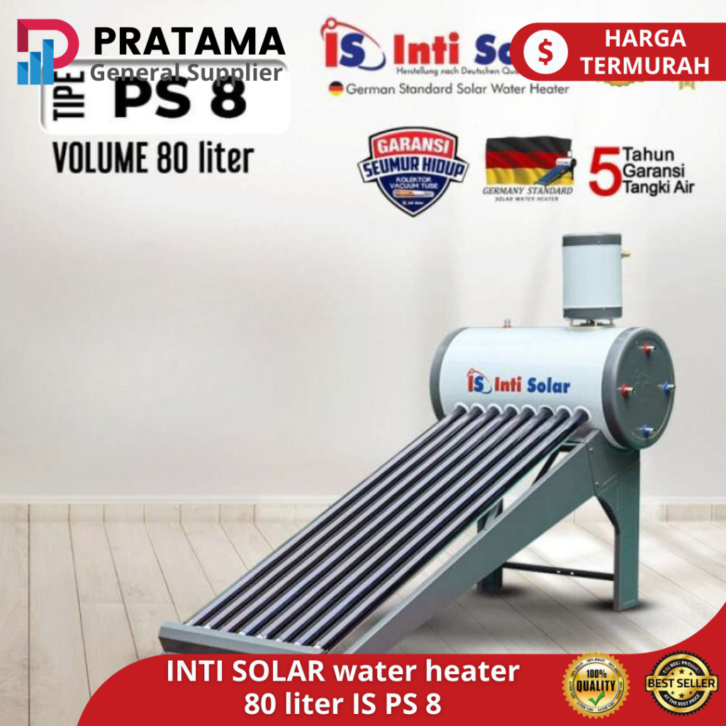 Jual INTI SOLAR PS8 PEMANAS AIR MATAHARI 80ltr IntiSolar 80 liter IS PS ...