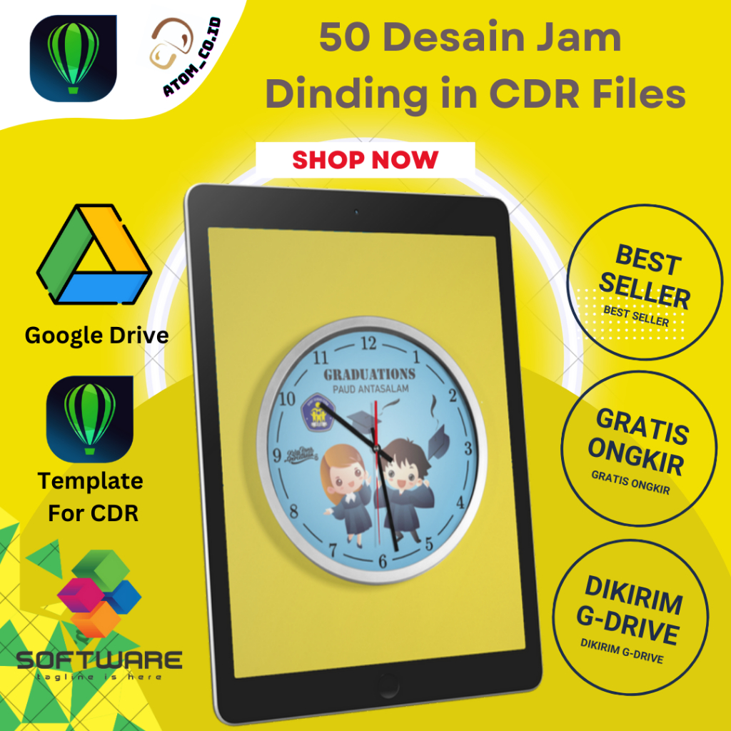 Jual 50 Desain Jam Dinding CorelDraw Files Versi 2022 | Shopee Indonesia