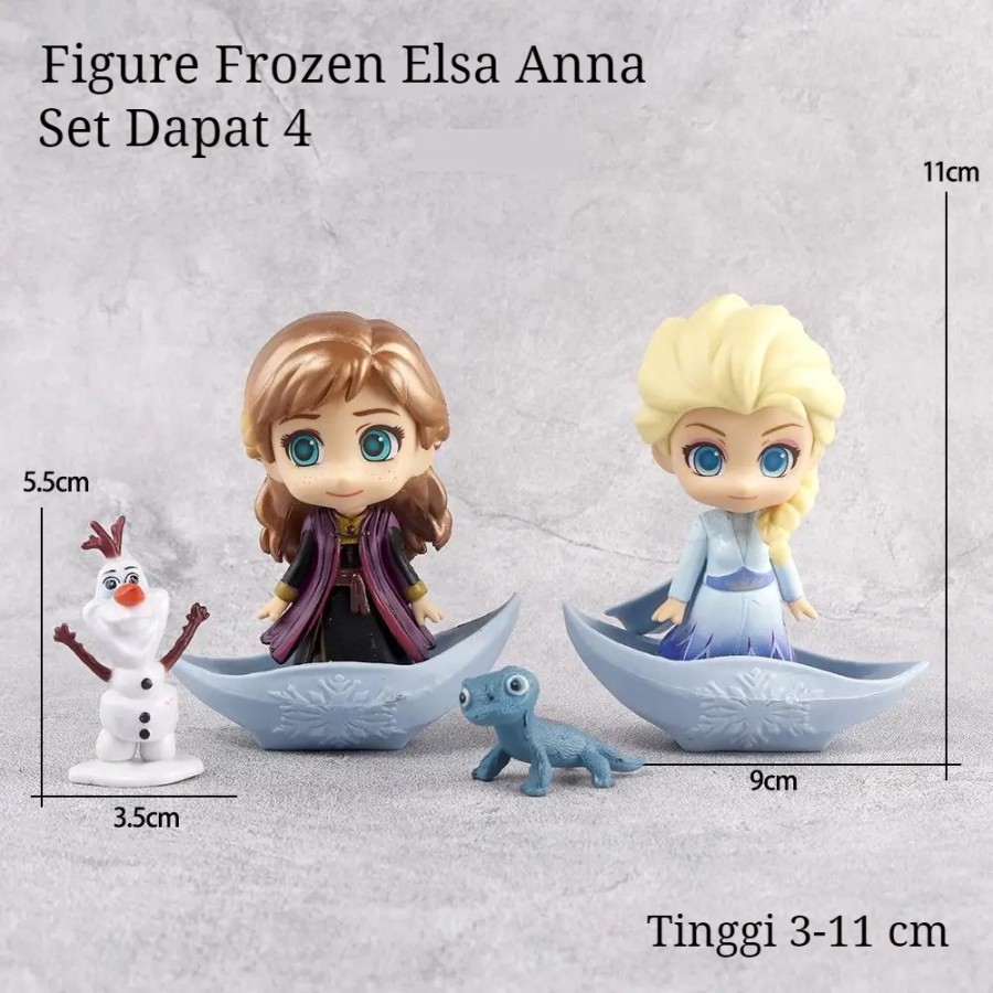 Jual Pajangan Figure Frozen Elsa Anna Olaf Bruni Set Dapat 4 Topper ...